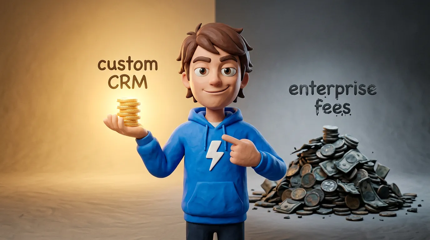 O ROI de construir seu próprio CRM versus pagar pelo Salesforce por assento — economias se acumulam a partir do primeiro ano
