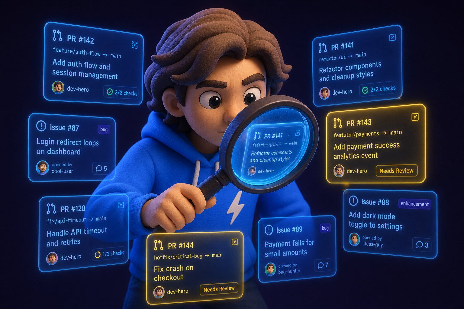 Agent OpenClaw examinant automatiquement les PR GitHub et les tickets de problème