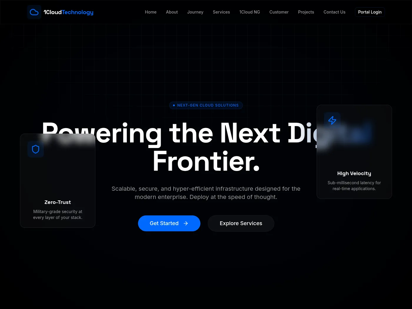 1CloudTechnology Wireframe UI