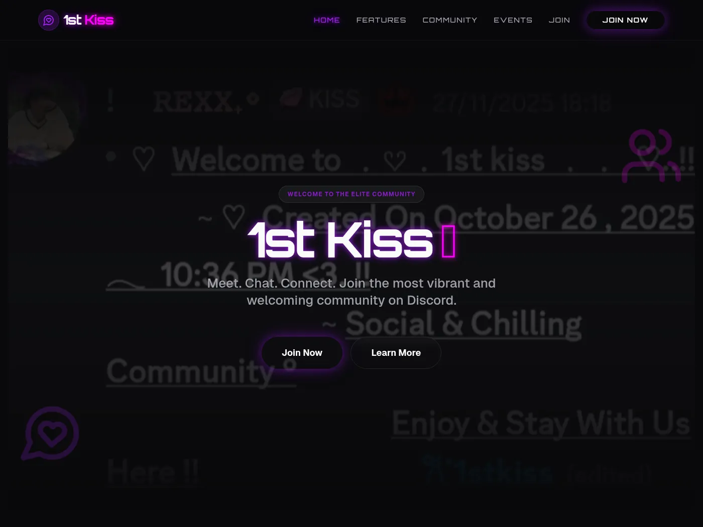 1st Kiss Community Site