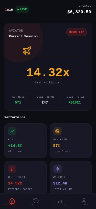 1win Dashboard