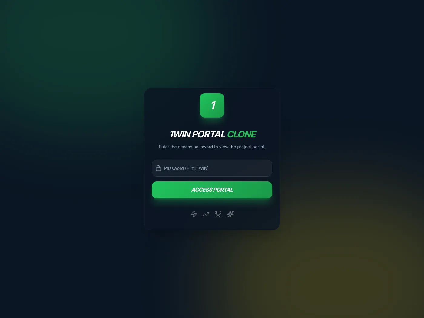 1WIN Web Portal Clone