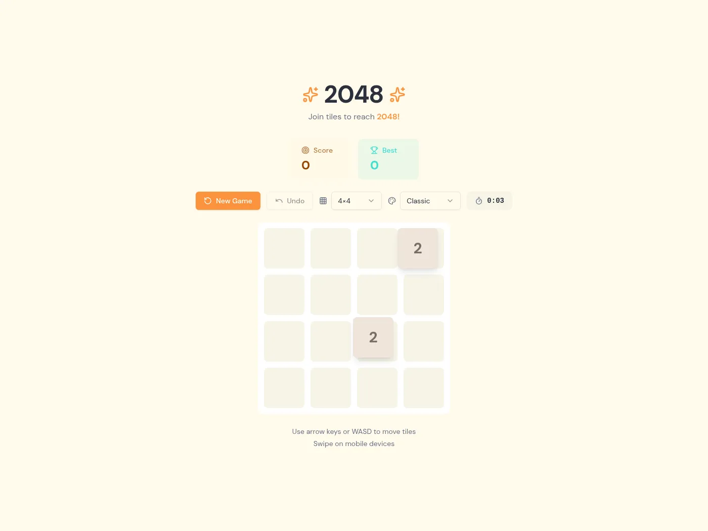 2048 Merge Puzzle Game