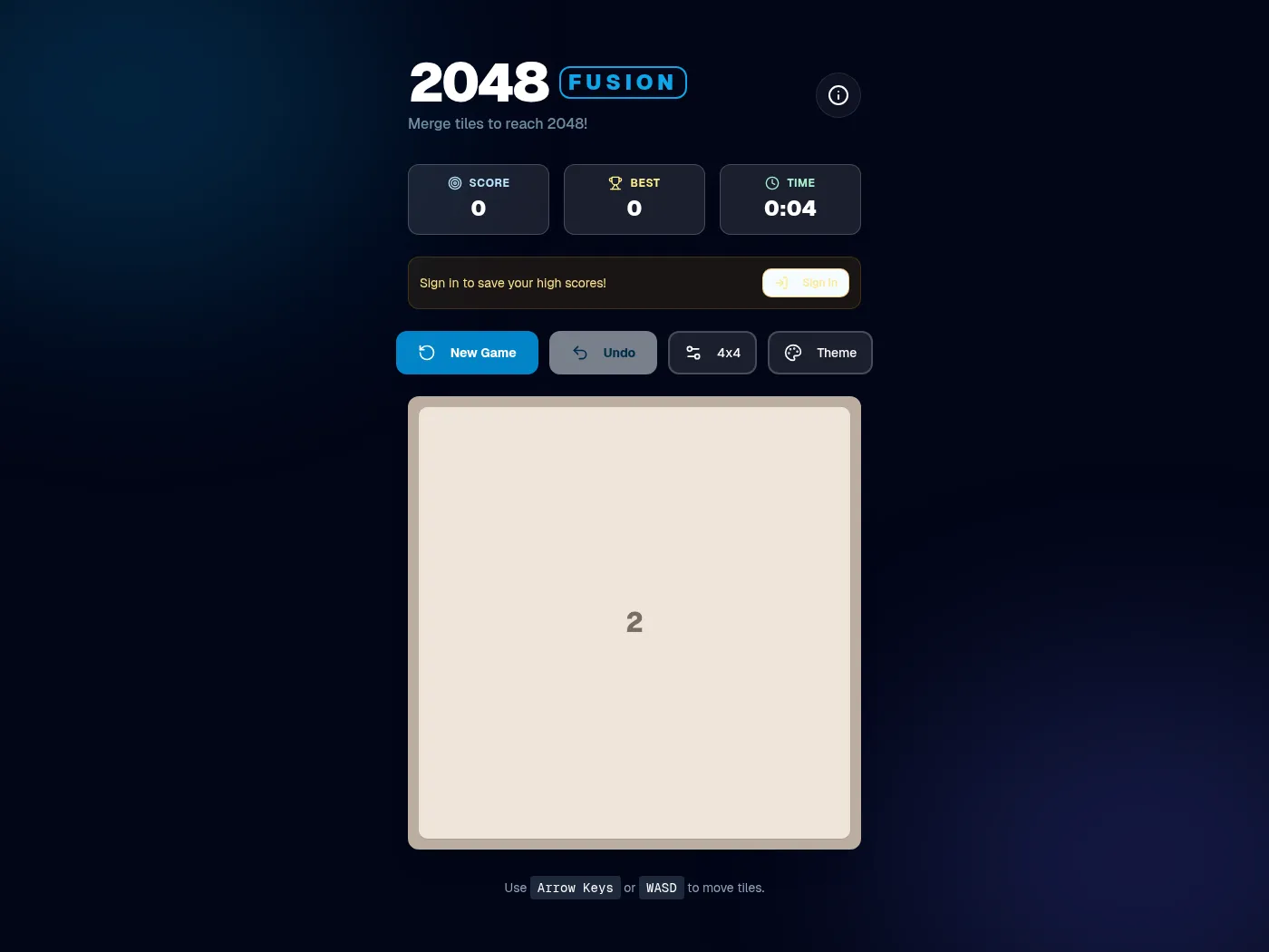 2048 Fusion Game