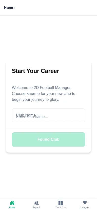 2D Football Manager Mobile