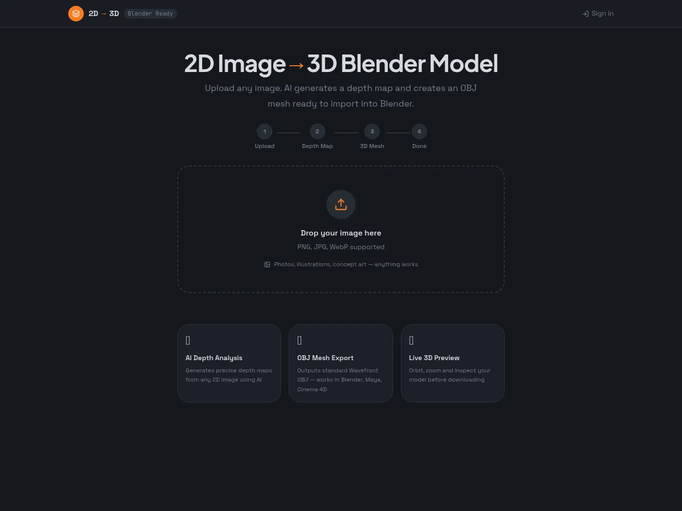 2D to 3D Blender Tool