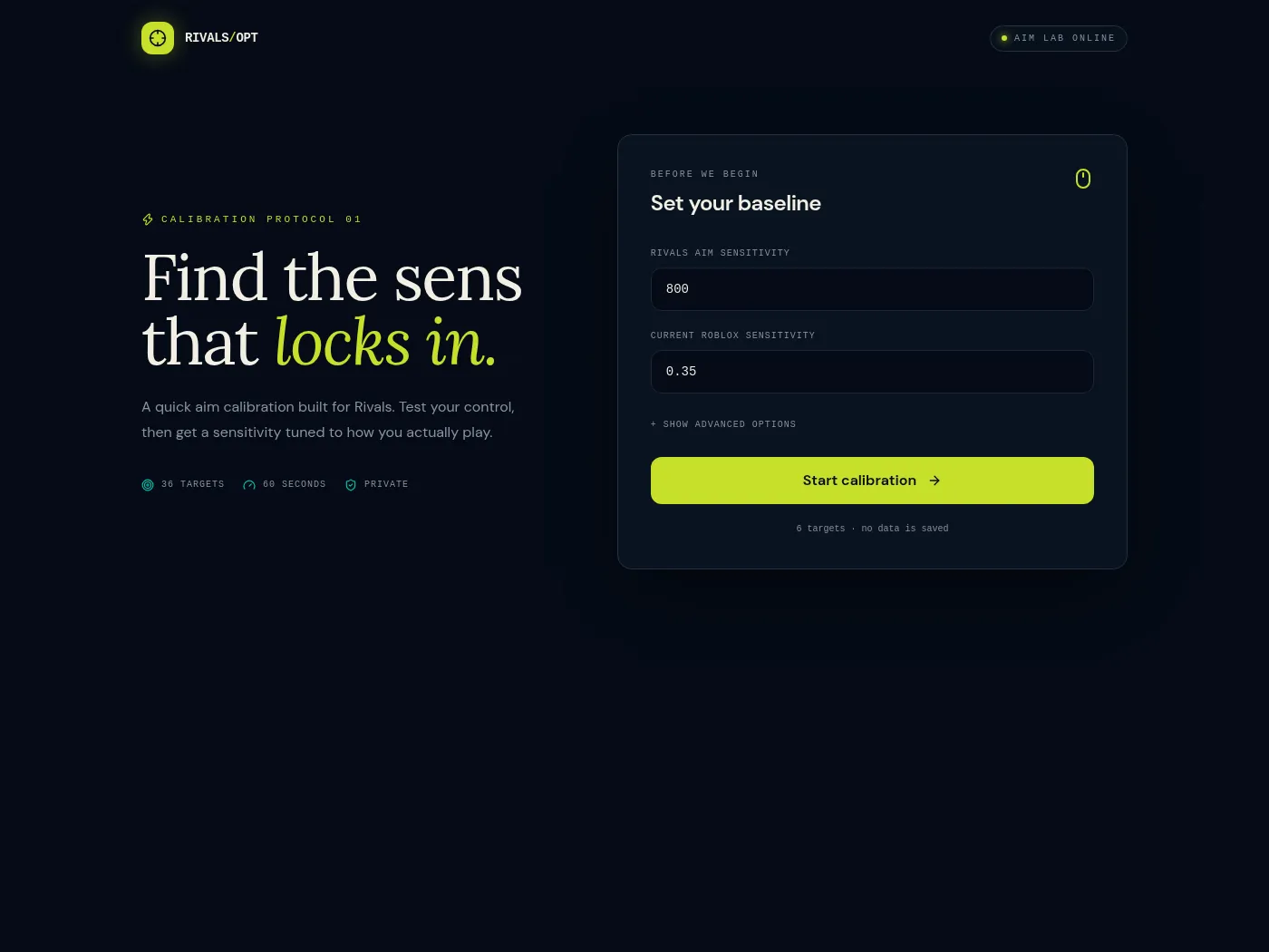 Rivals Sensitivity Optimizer