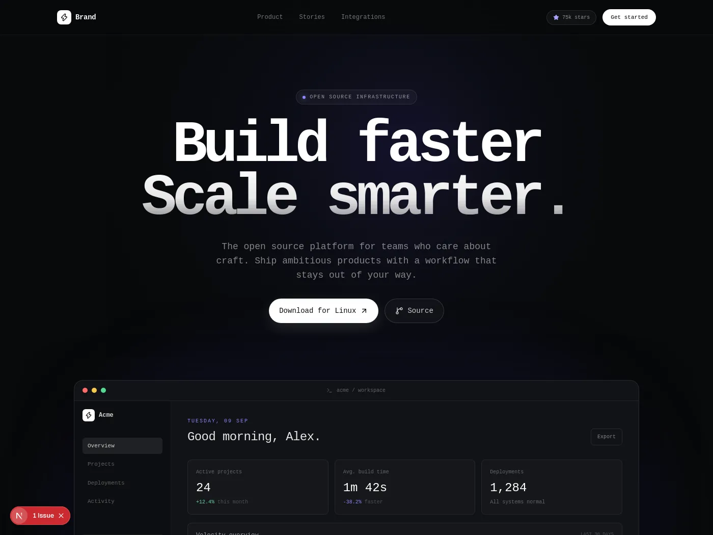 Cinematic SaaS Landing