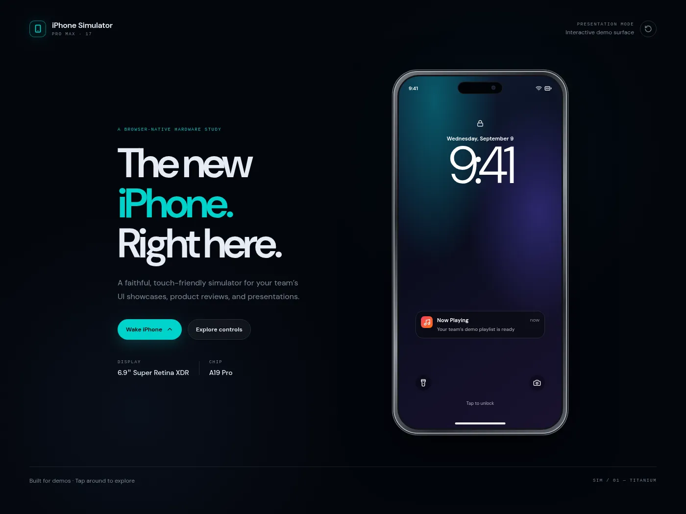 iPhone 17 Pro Browser Simulator