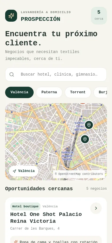 Prospección Clientes Lavandería