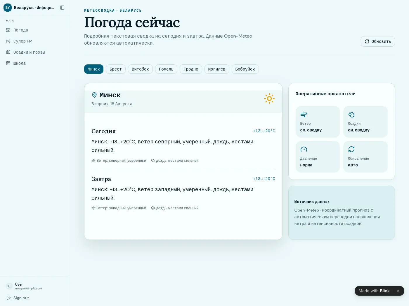 Belarus Weather & Info Hub