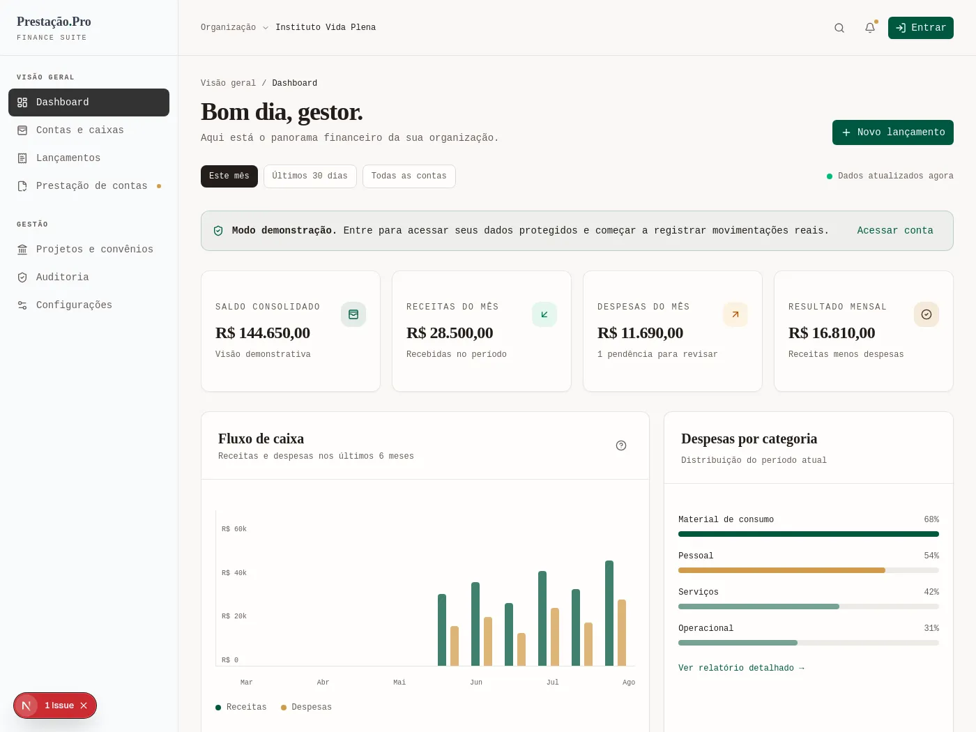 Prestação Pro Finance Suite