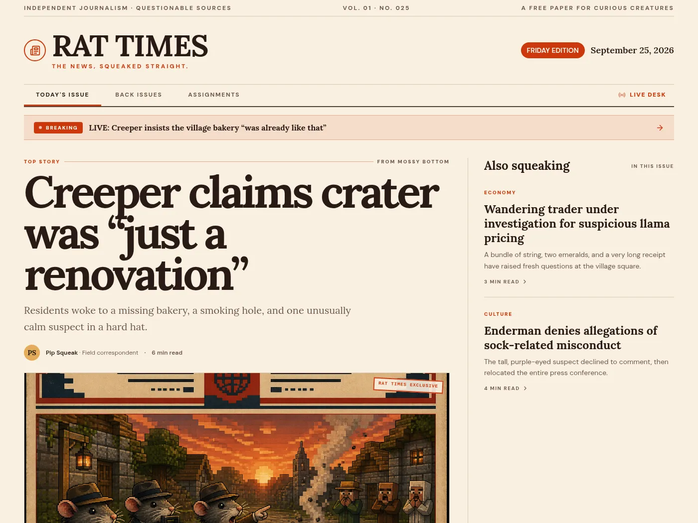 Rat News: Minecraft Chaos