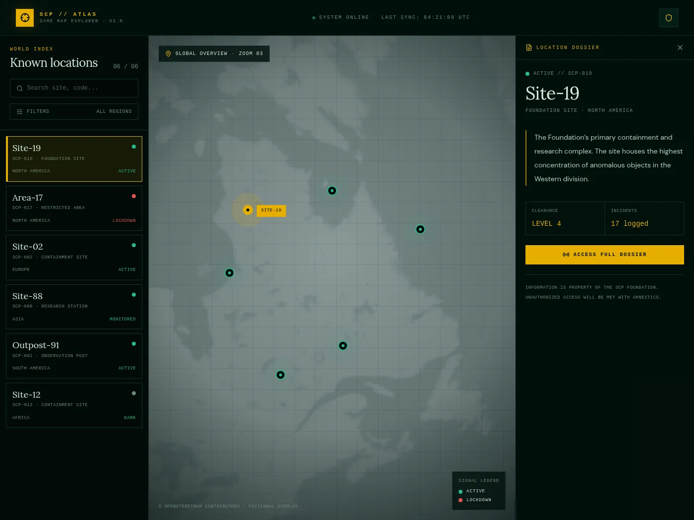 SCP Game Map Explorer