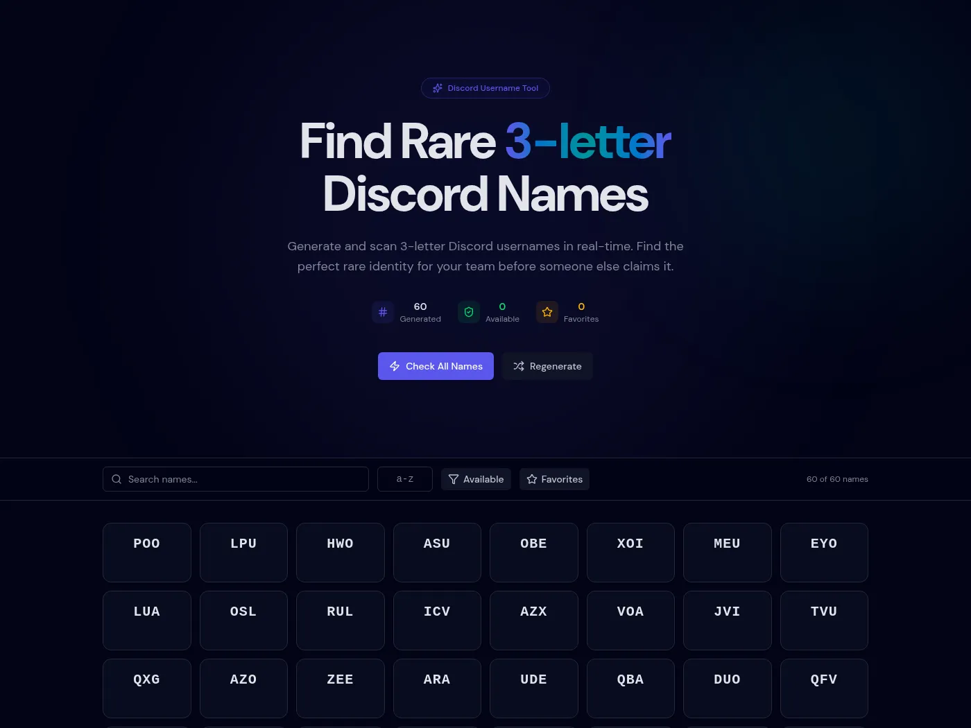Discord Name Finder