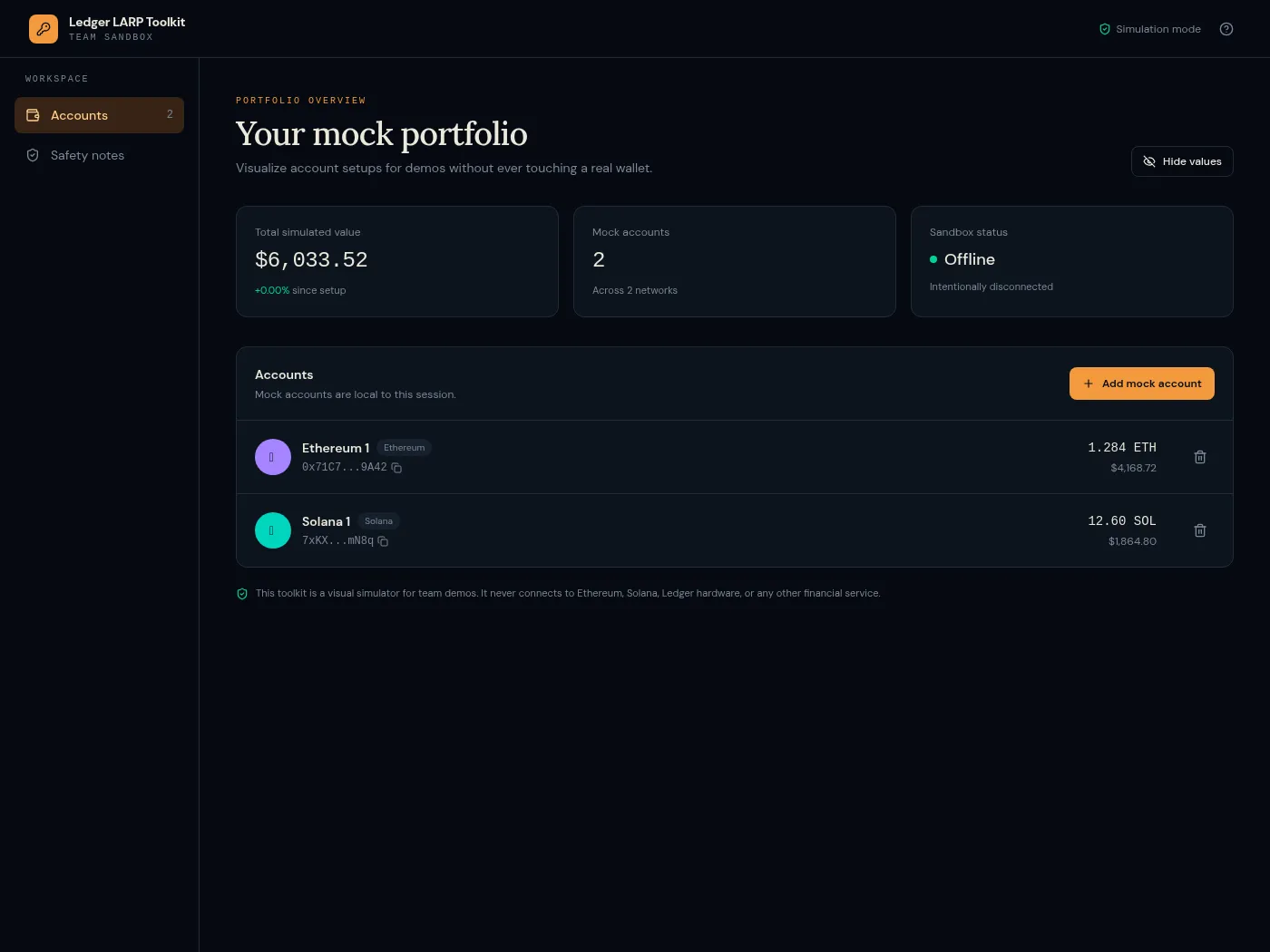 Ledger Larp Toolkit