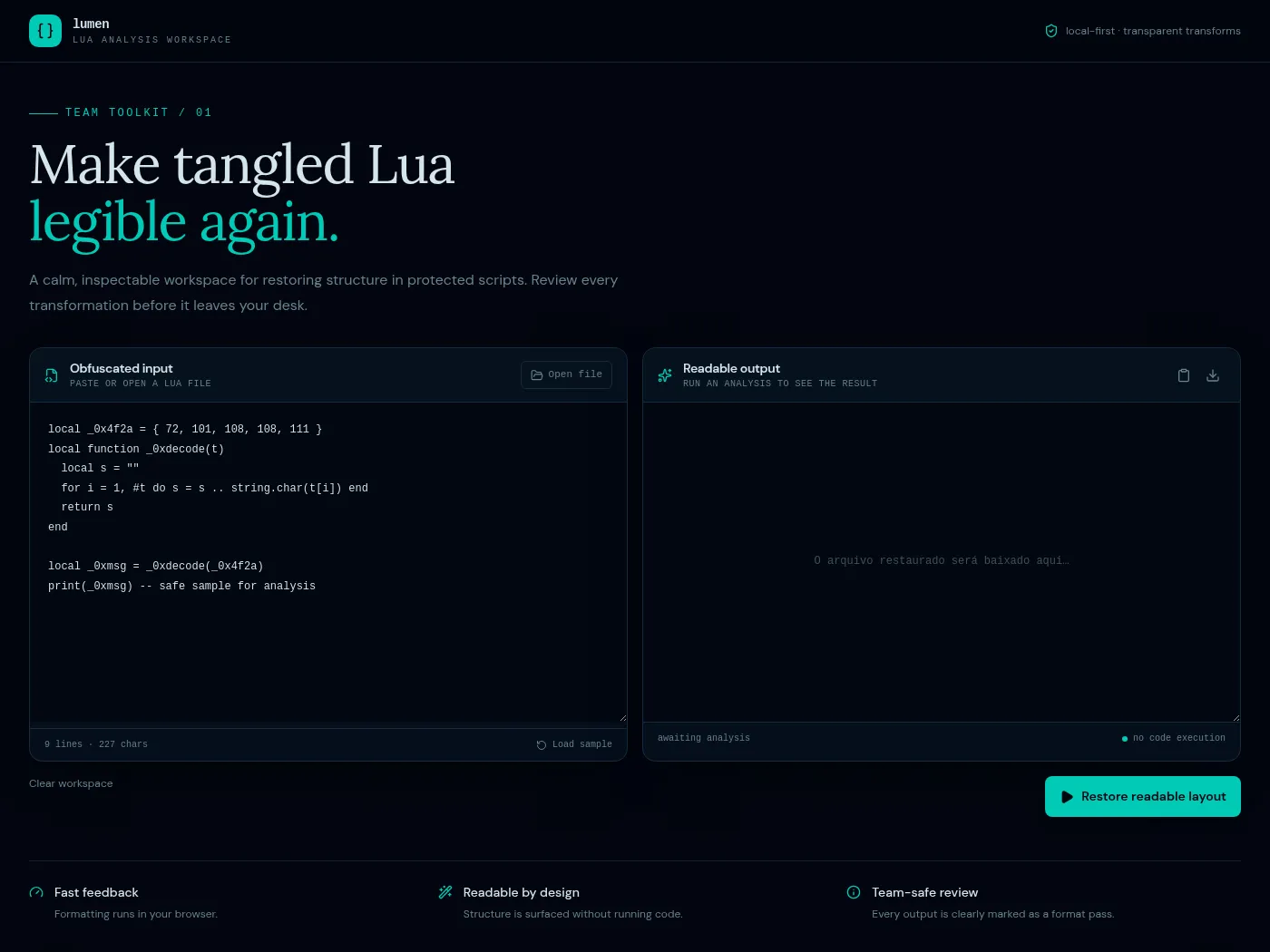 Lua Deobfuscator Toolkit