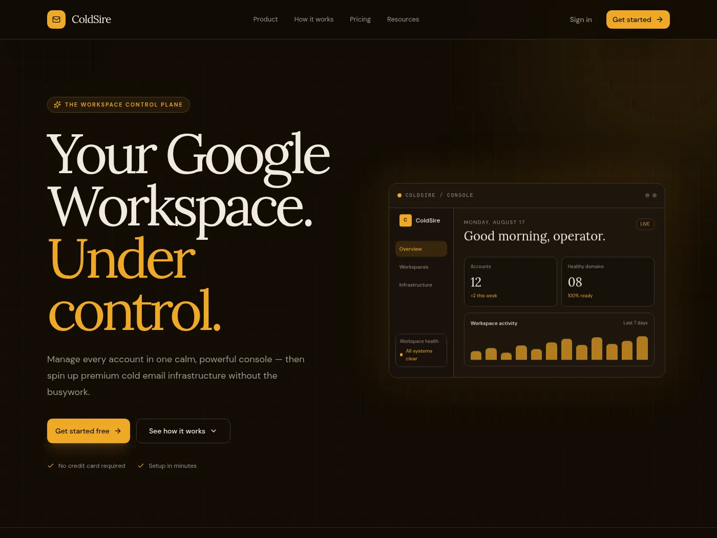 ColdSire Workspace Console