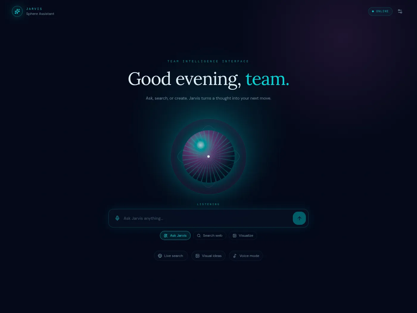 Jarvis Sphere Assistant