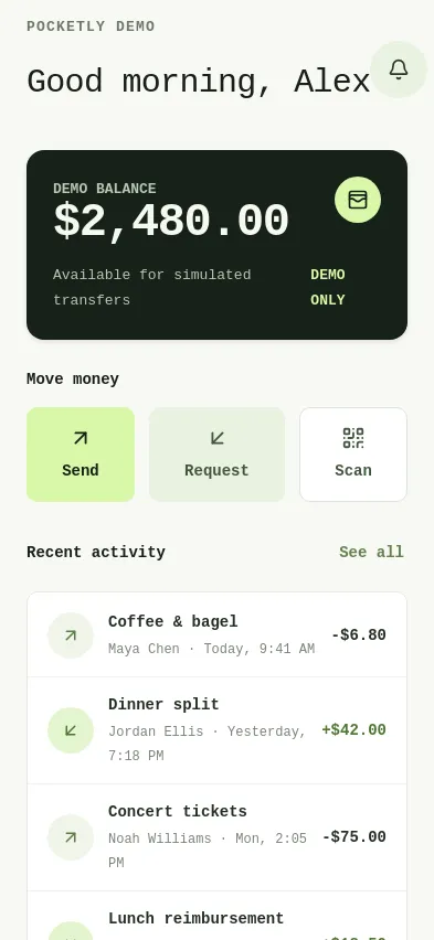 Pocketly Demo Wallet
