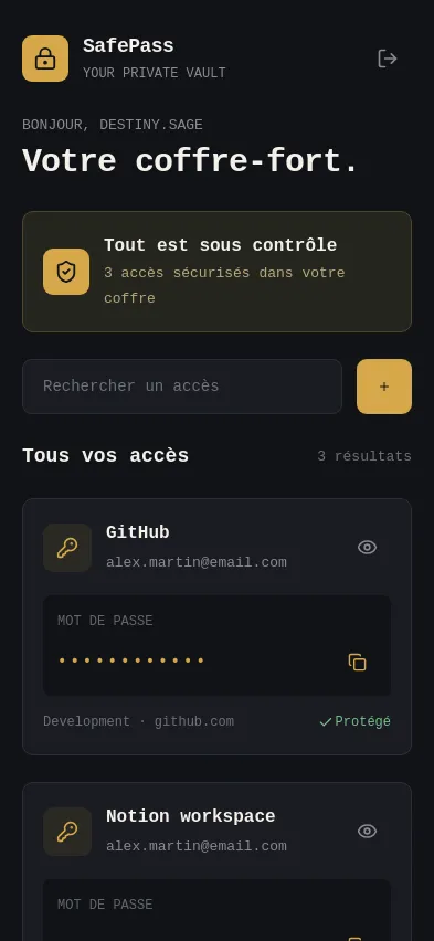 SafePass Mobile Vault