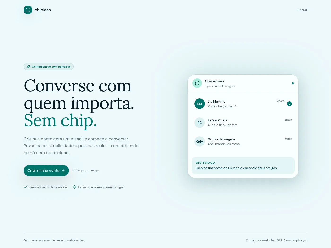 Chipless Chat App