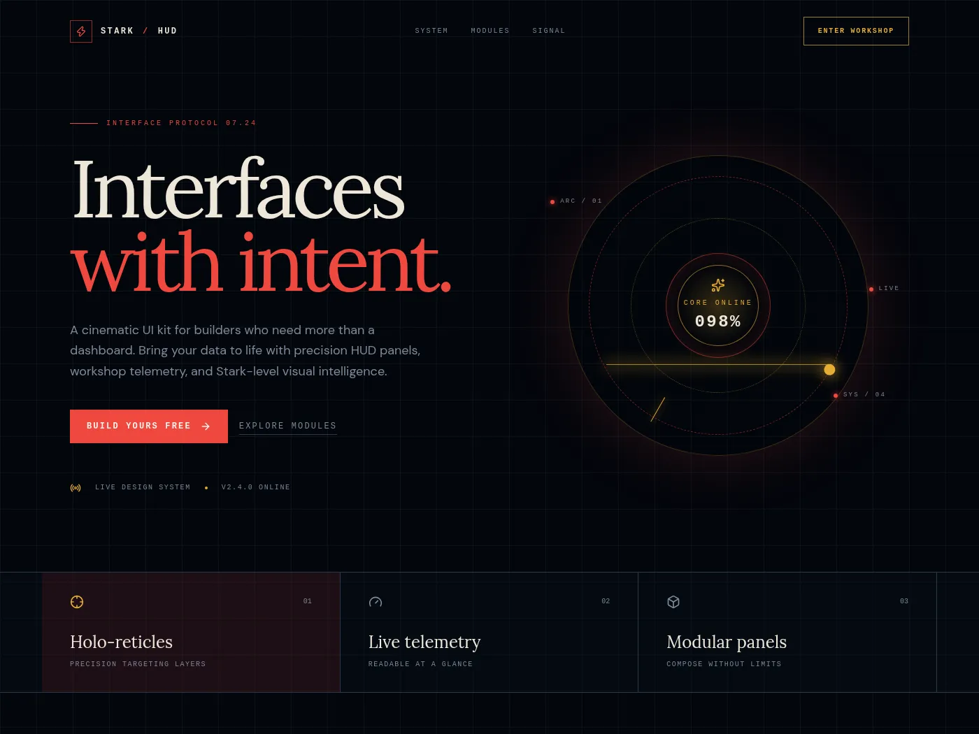 Stark HUD UI Kit