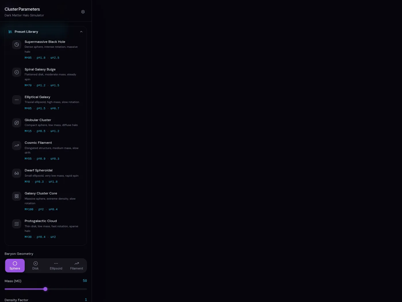 Dark Matter Cluster Visualizer