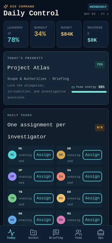 OIG Manager Simulator