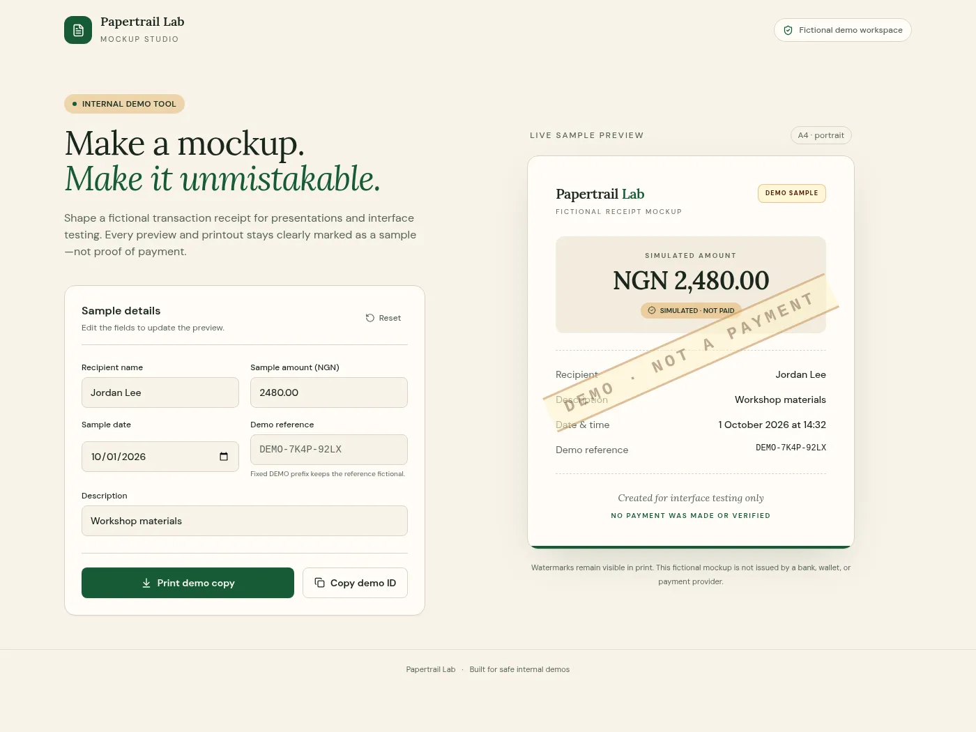 Opay Receipt Generator