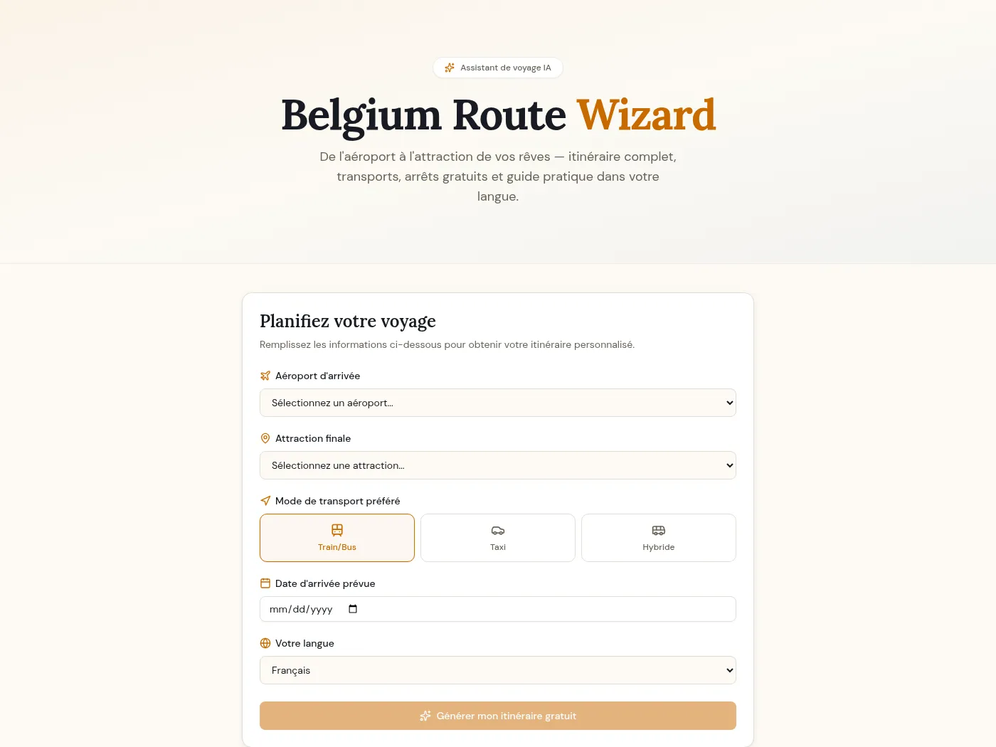 Belgium Route Wizard