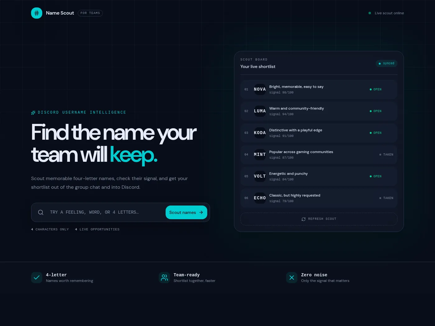 Discord Name Scout