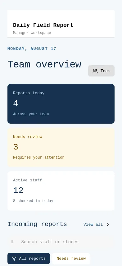 Daily Field Report