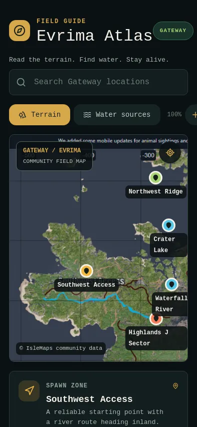 Isle Evrima Map App