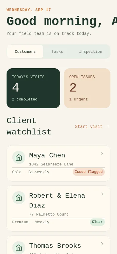 HomeWatch Field CRM