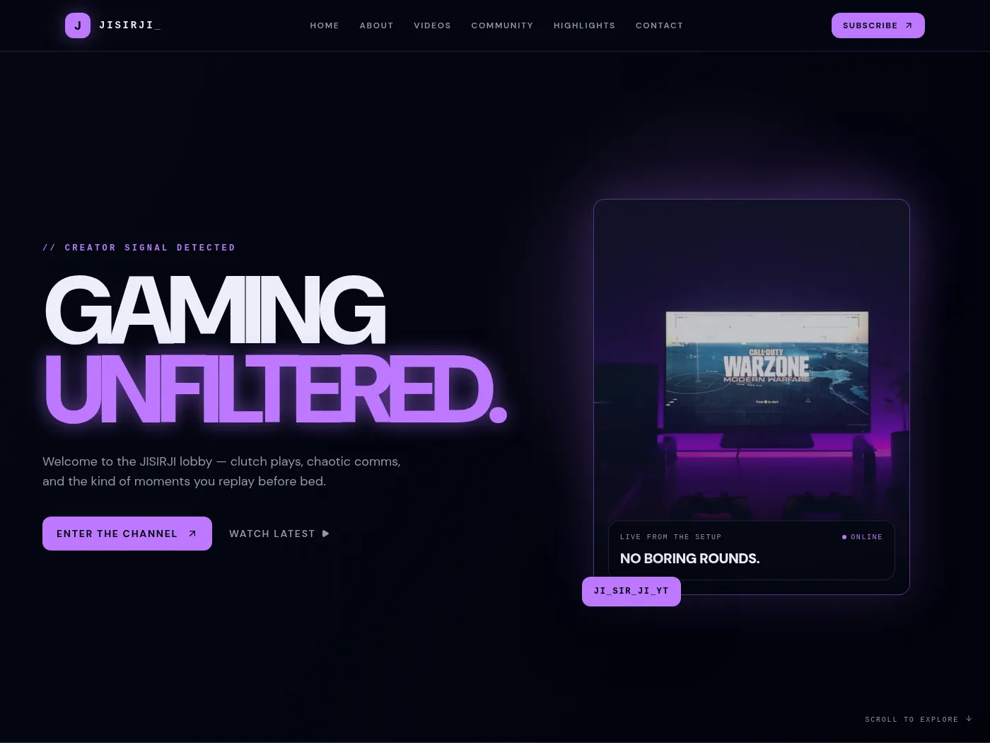 JISIRJI Gaming Creator Site