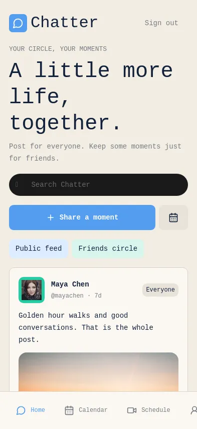 Chatter Social App