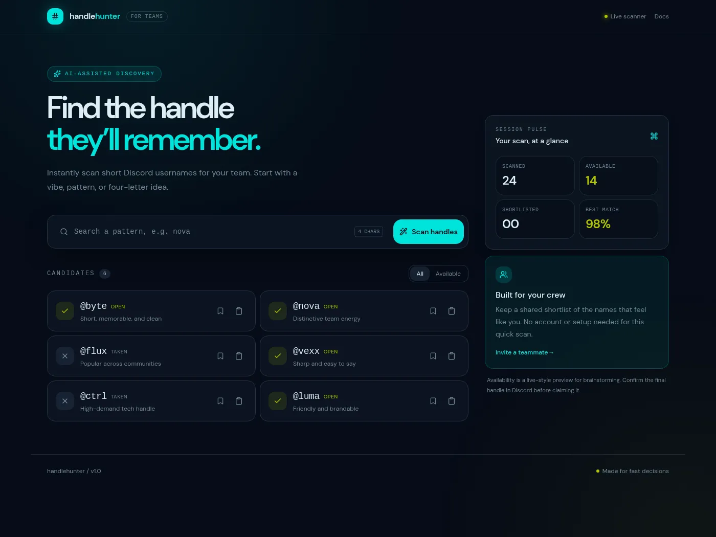 Discord Handle Hunter