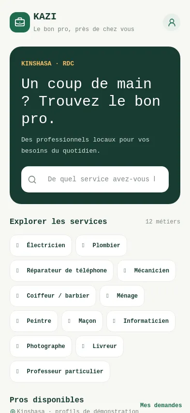 Kazi Service Finder