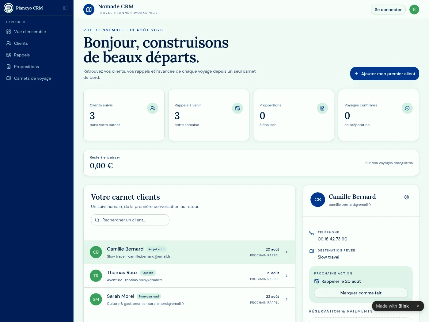 Travel Planner CRM Base