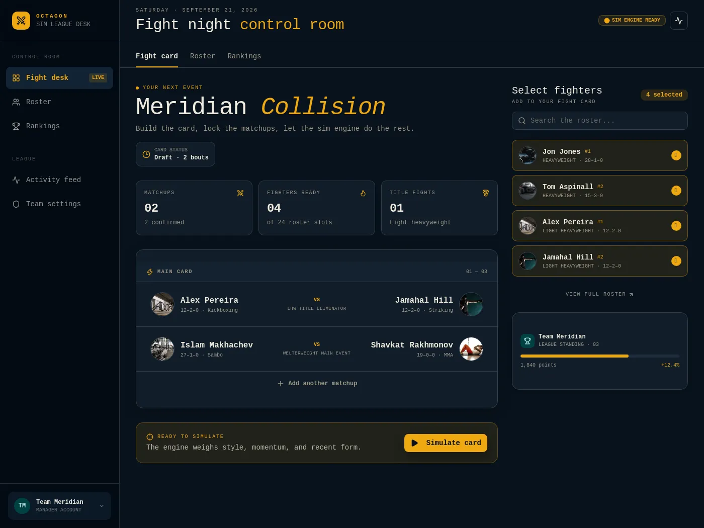 UFC Sim League Manager