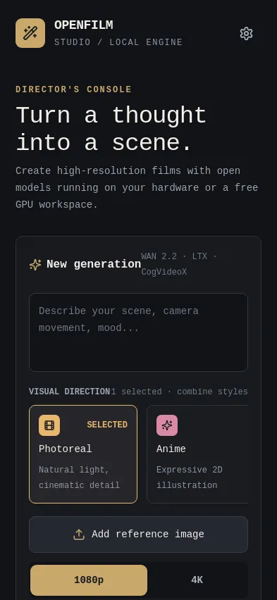 OpenFilm Studio Mobile