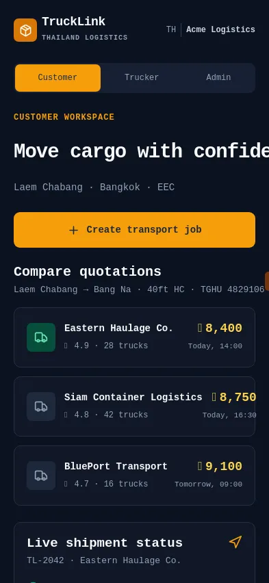 TruckLink B2B Marketplace