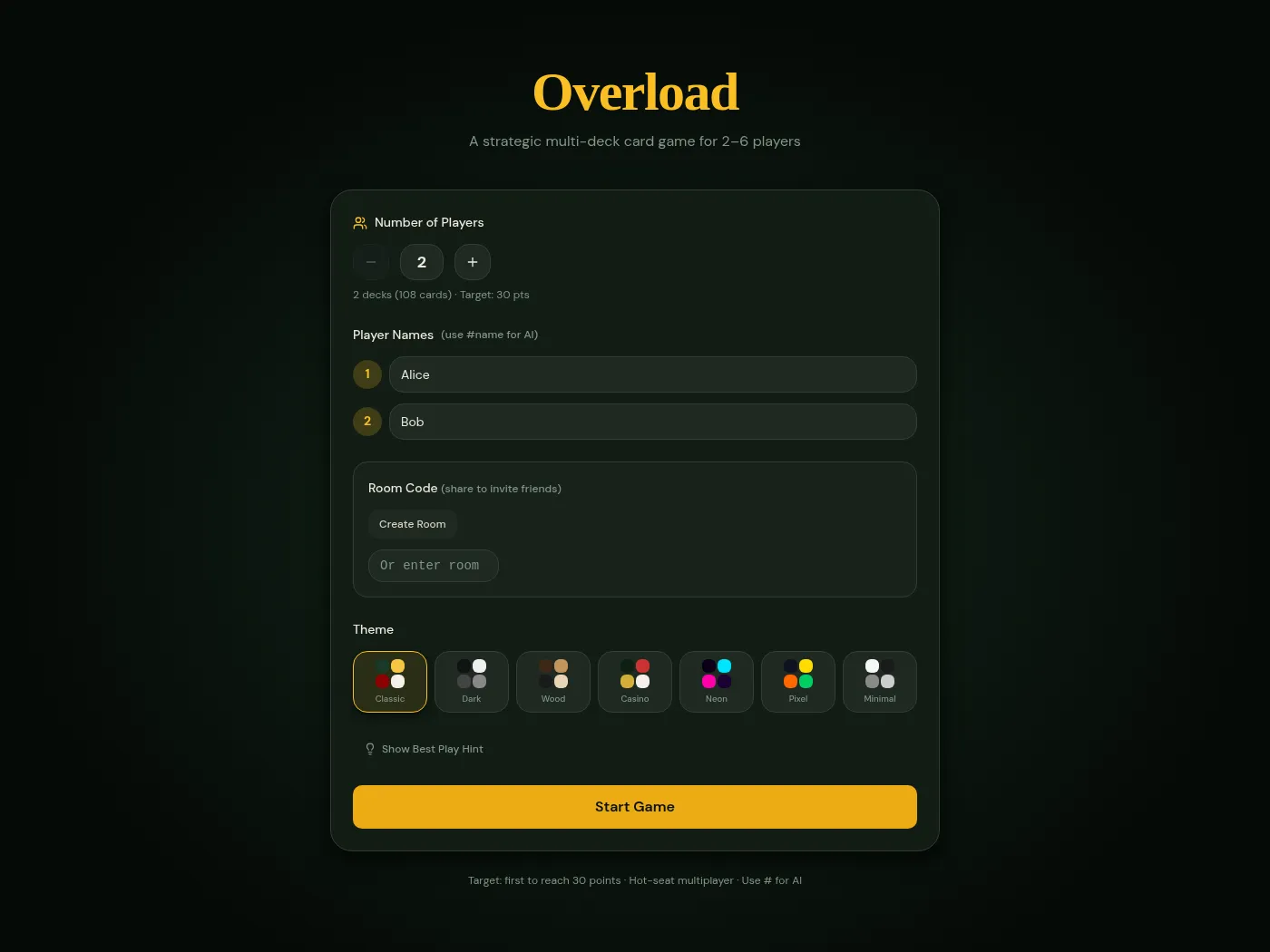 Overload Card Game