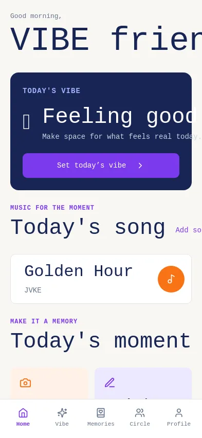 VIBE Mood & Memories App