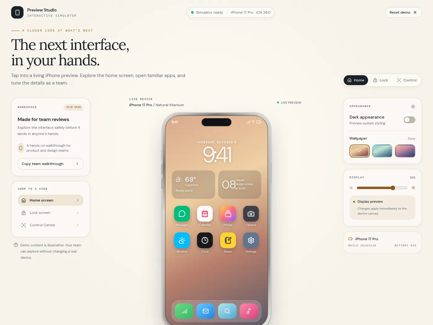 iOS 26 Browser Simulator