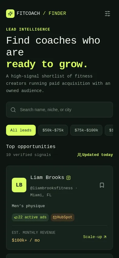 FitCoach Lead Finder