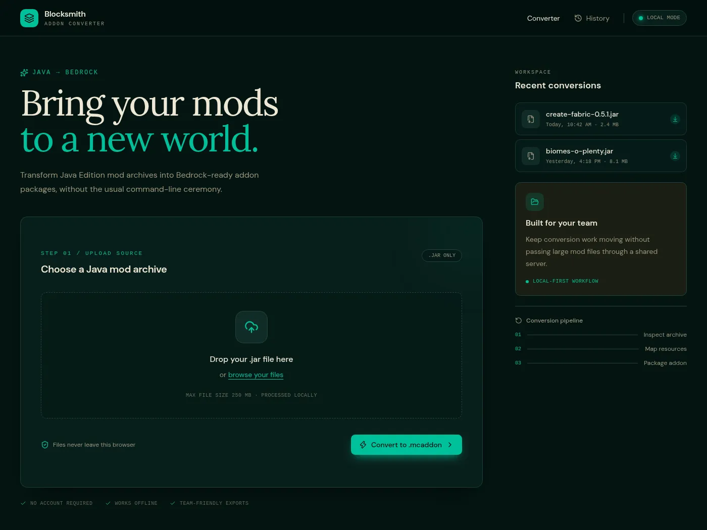 Minecraft Addon Converter