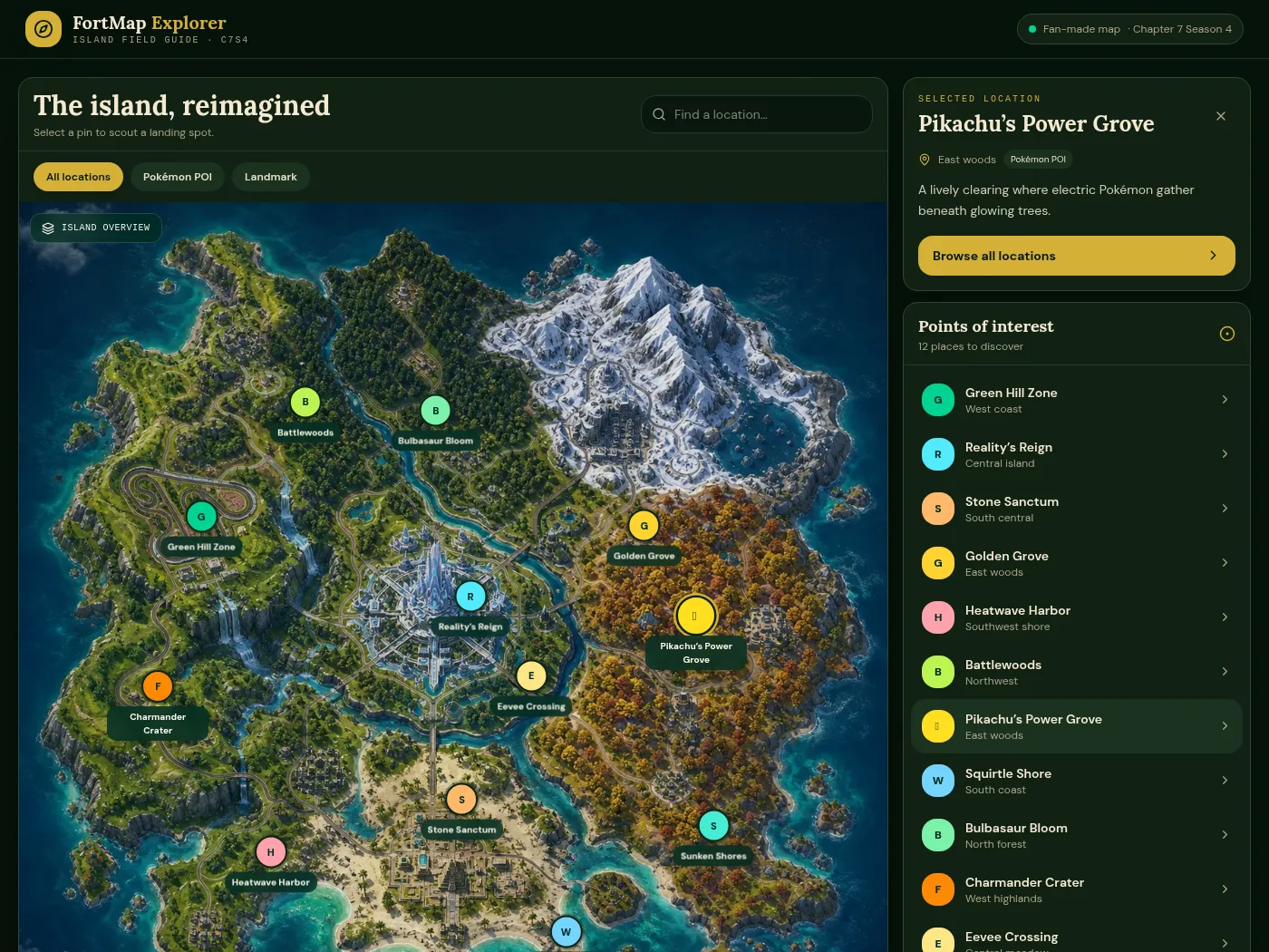 Pokémon FortMap Explorer