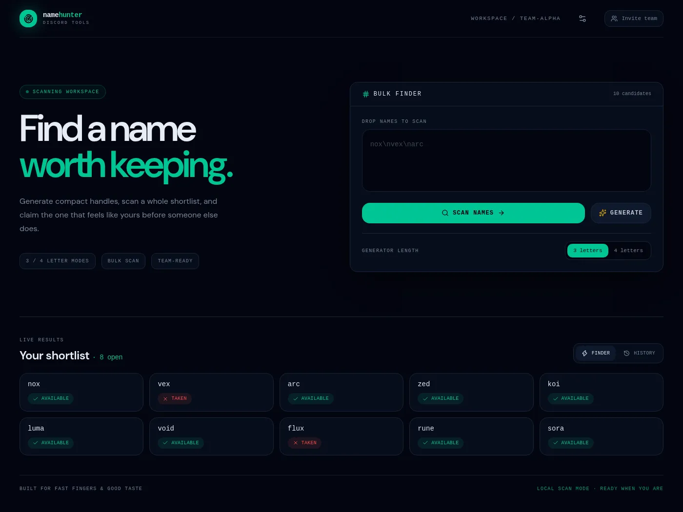Discord Name Hunter